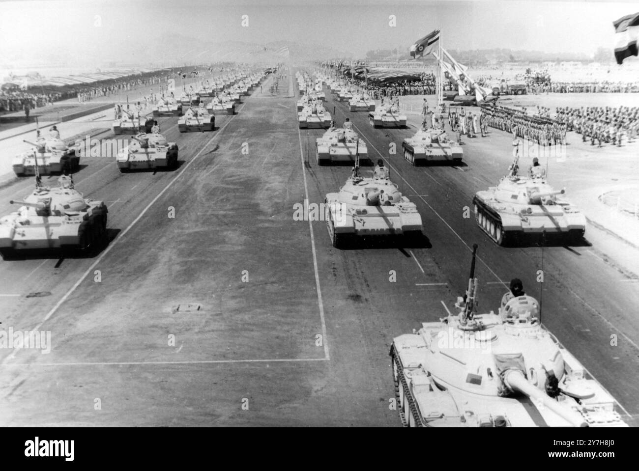 T-54 TANKS ON MILITARY PARADE ON REVOLUTION ANNIVERSARY IN CAIRO / ; 24 ...