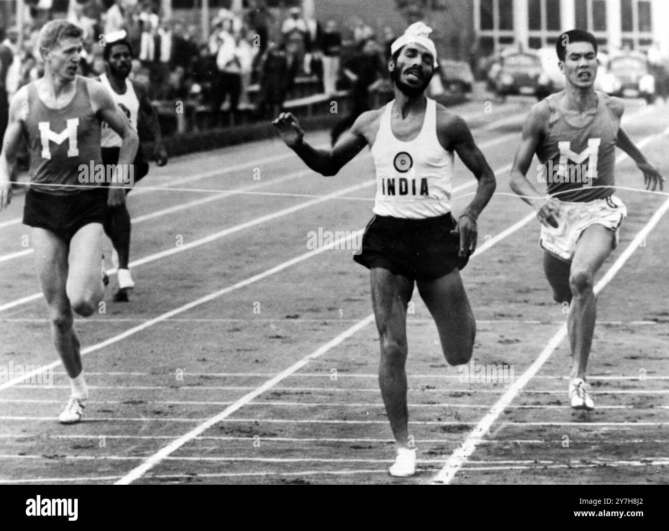 DIETER BOGATZKI D GERMAN ATHELETE IN IACTION WITH INDIA MILKHA SINGH ...