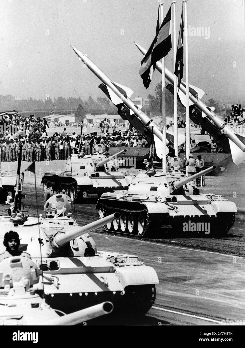 GUIDED MISSILE AND ROCKETS KAHIR UAR PARADES ITS STRENGTH IN CAIRO ; 23 ...