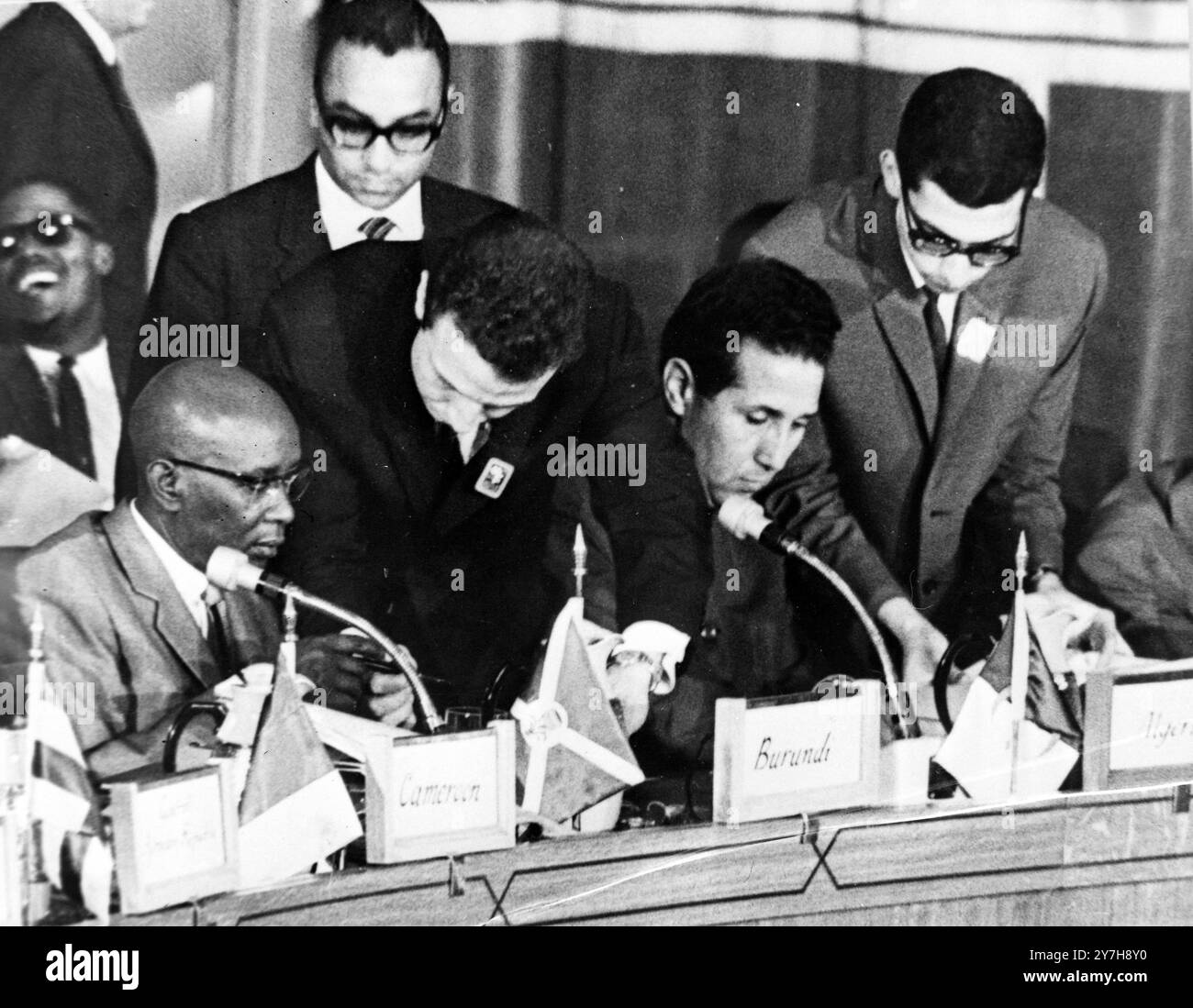 CAIRO SUMMIT AGREEMENT SIGNING WITH ALGERIAN PRESIDENT AHMED BEN BELLA ...