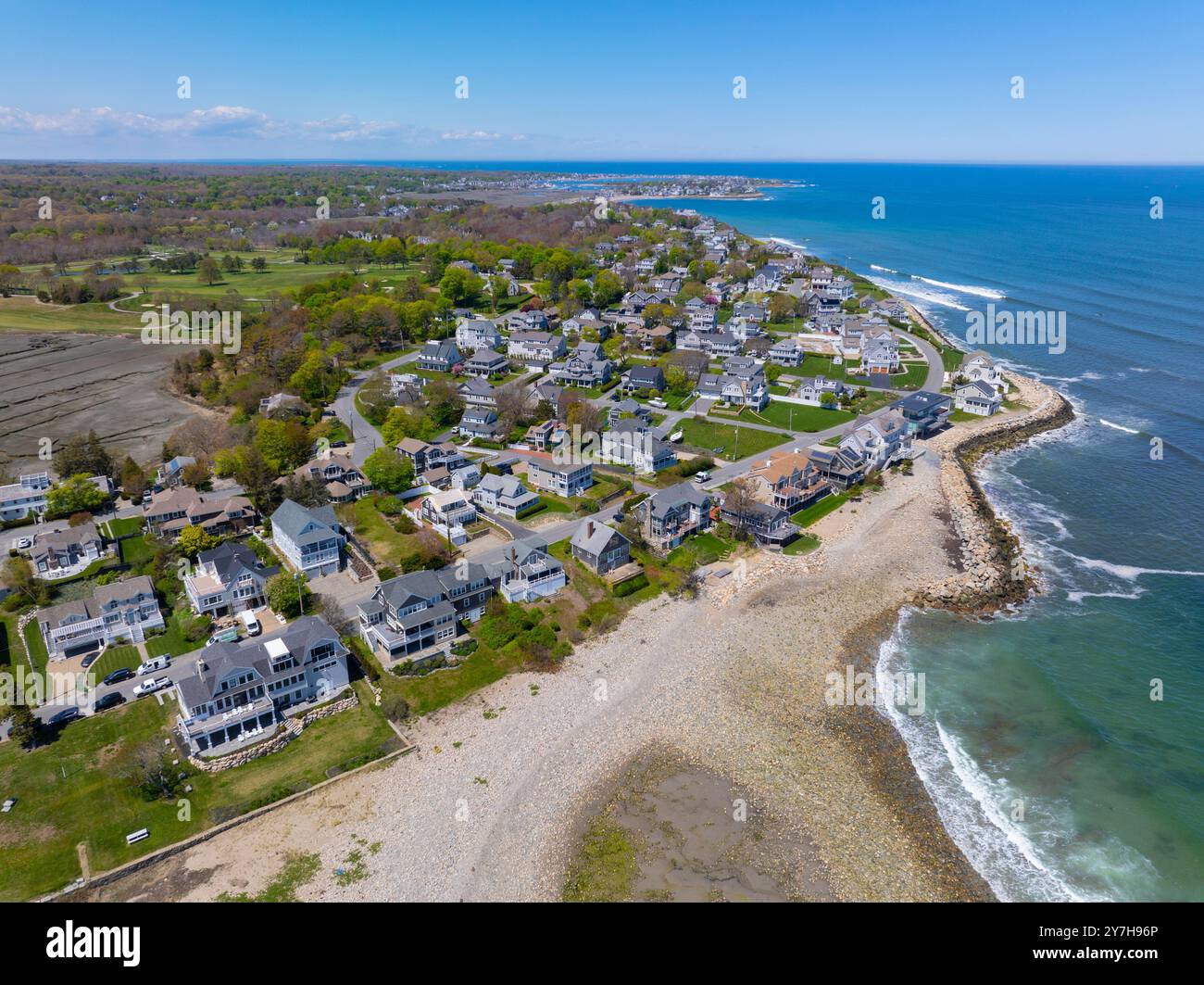 Third Cliff village aerial view at the North River mouth to the ...