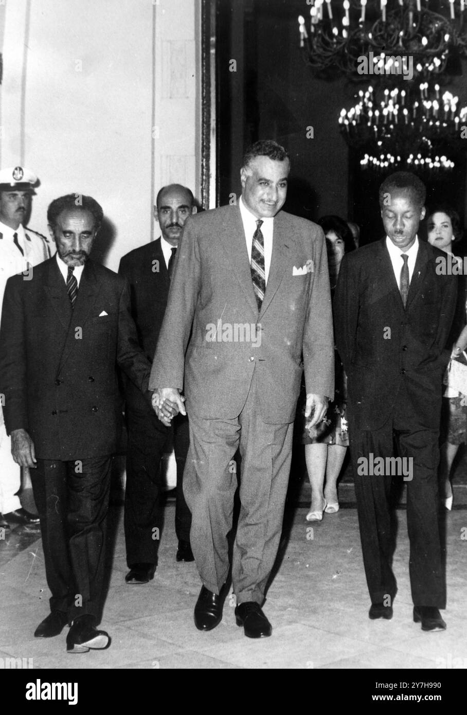 PRESIDENT OF UNITED ARAB REPUBLIC GAMAL ABDUL NASSER AND EMPEROR ...