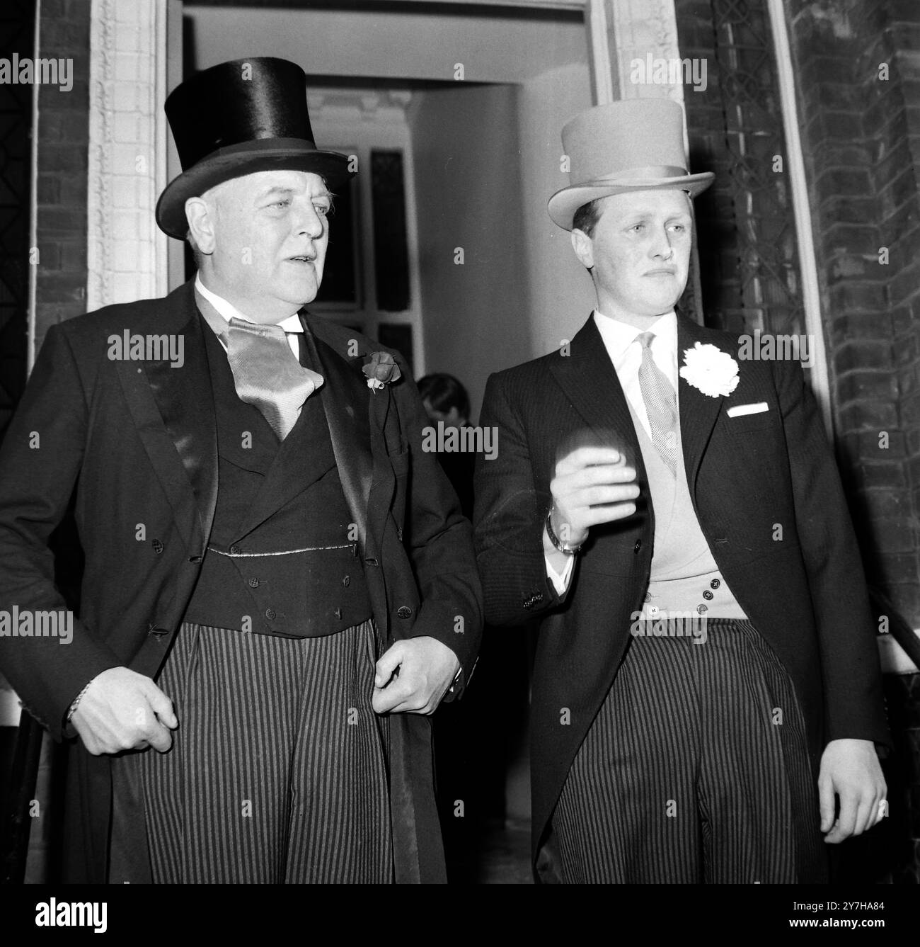 RANDOLPH CHURCHILL ARRIVES WITH SON OF WINSTON CHURCHILL JR IN LONDON ...