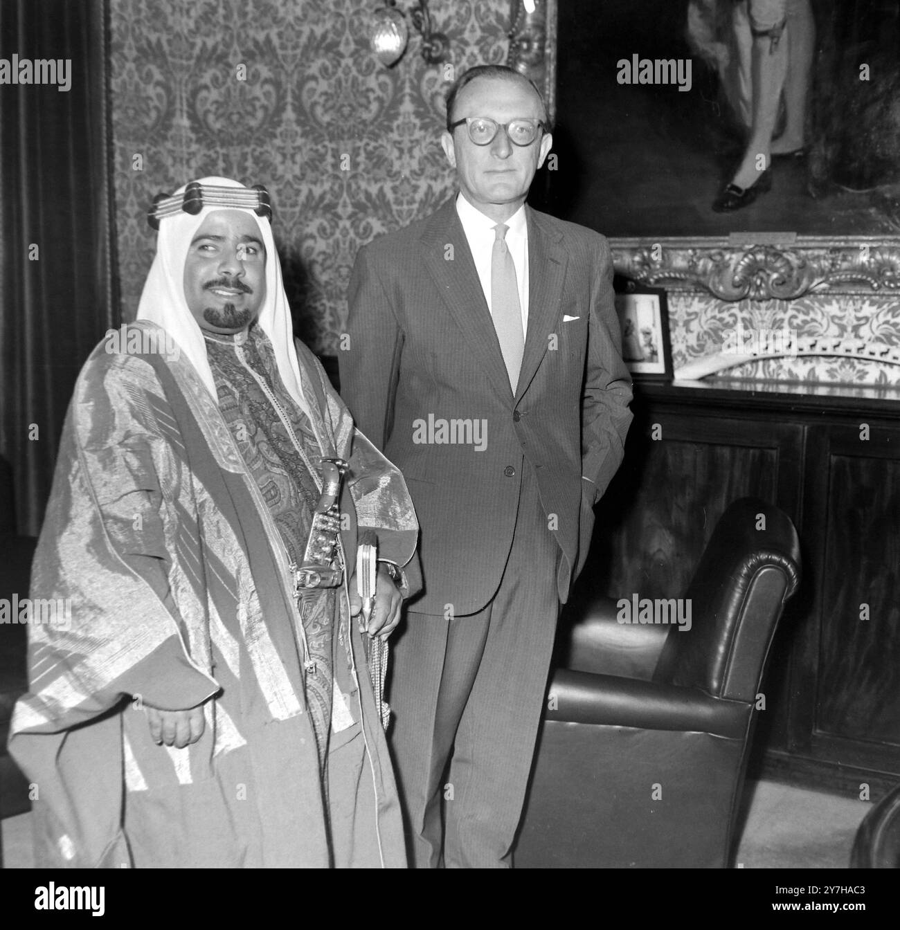 SHEIKH YSA BIN SULMAN AL KHALIFA WITH LORD CARRINGTON IN LONDON ; 15 ...