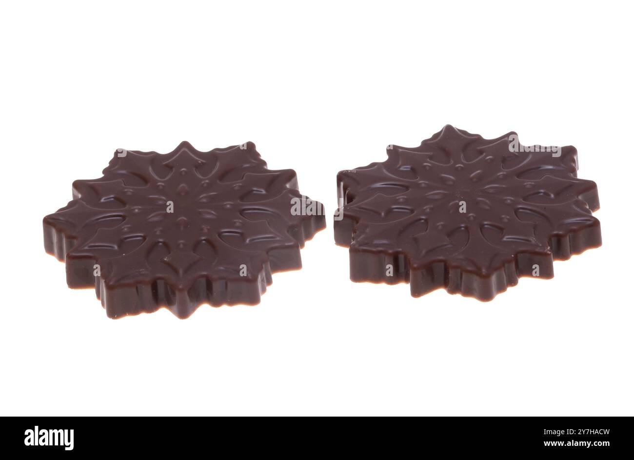 chocolate snowflakes isolated on white background Stock Photo - Alamy