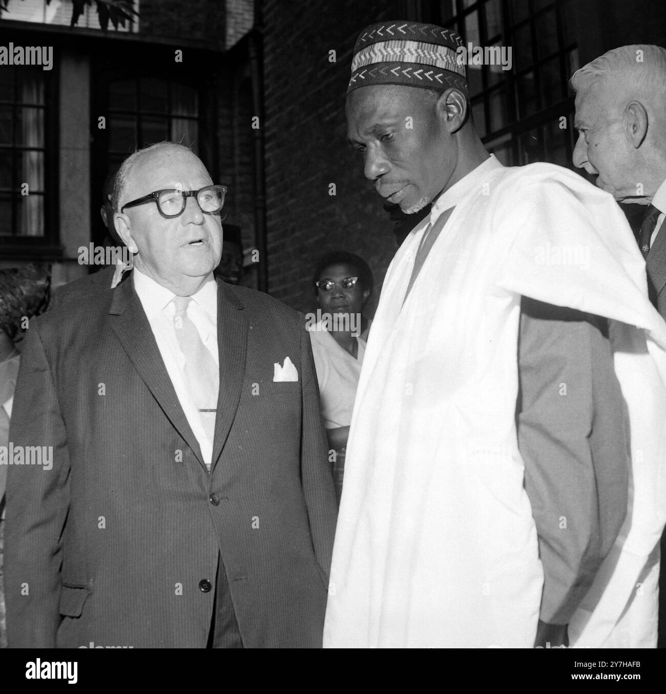 PRIME MINISTER OF NIGERIA ABUBAKAR TAFAWA BALEWA WITH H DAVIS IN LONDON ...