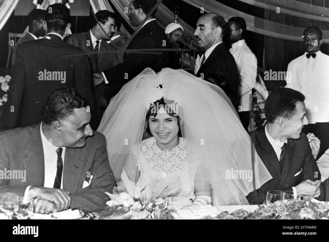 PRESIDENT OF UNITED ARAB REPUBLIC GAMAL ABDUL NASSER WITH DAUGHTER AMAL ...