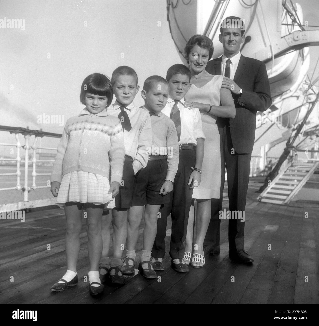 TERRY BECKER WITH FAMILY RETURNS FROM SOUTH AFRICA ; 10 JULY 1964 Stock ...
