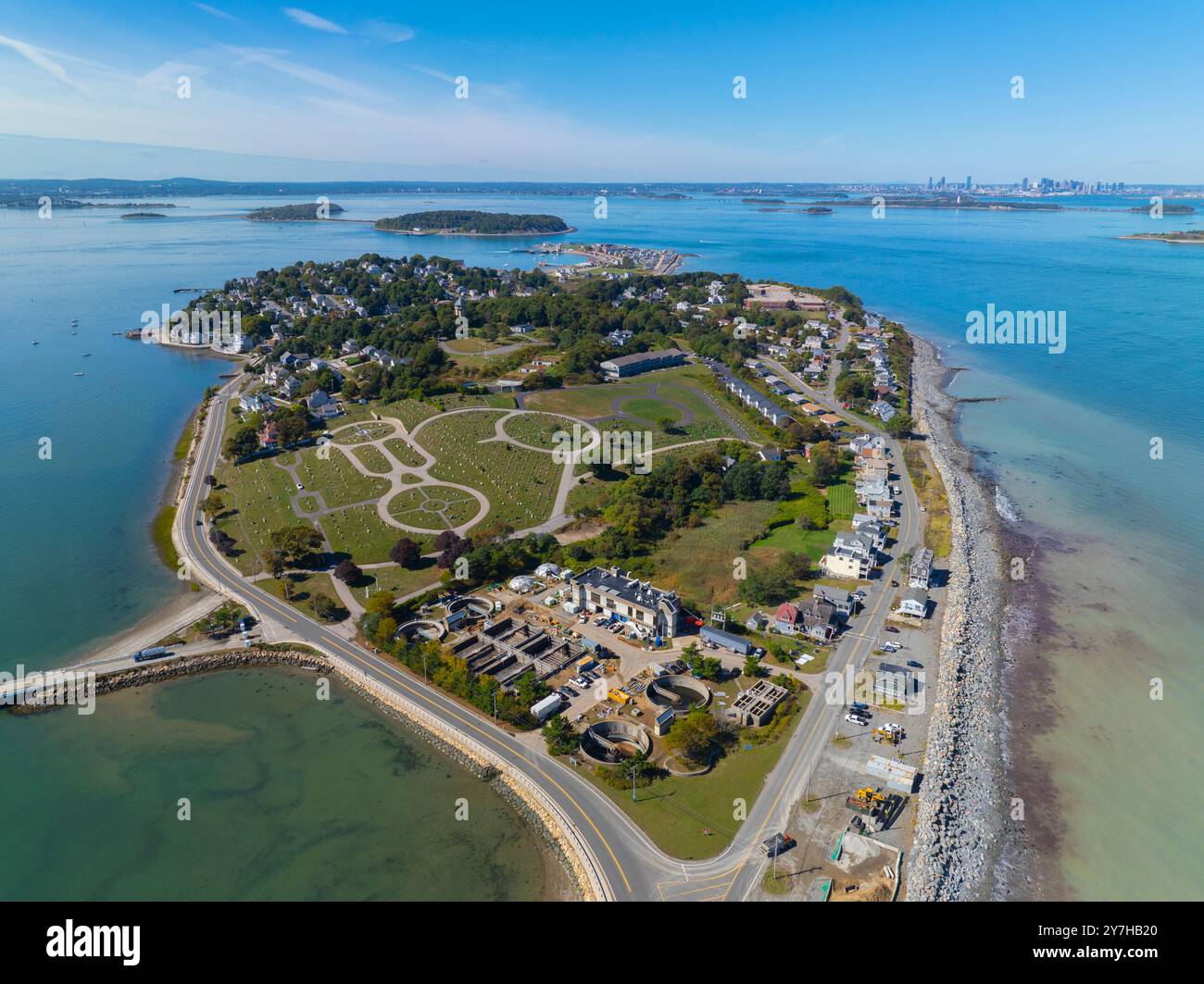 Hull Village aerial view including Telegraph Hill and Village Cemetery ...