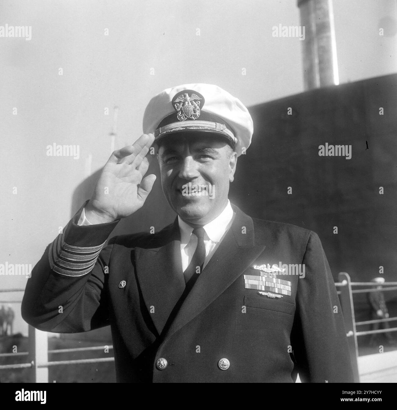 CAPTAIN GEORGE F MORIN COMMANDS USS TRITON IN PORTSMOUTH ; 3 JULY 1964 ...