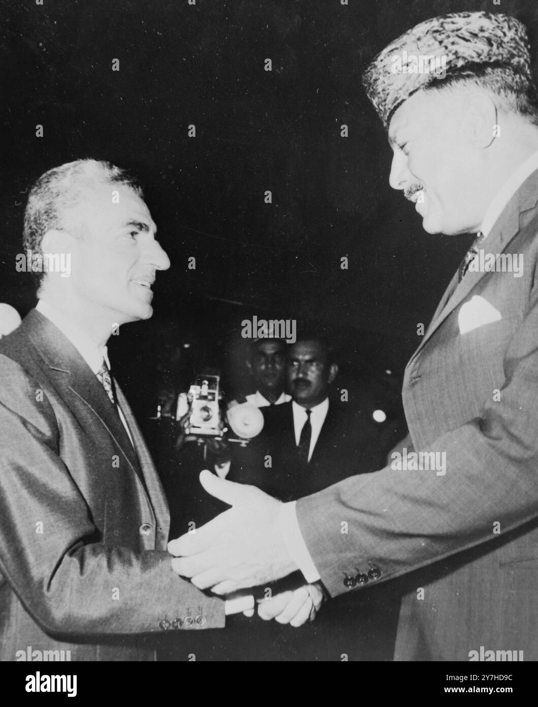 PAKISTANI PRESIDENT AYUB KHAN WITH SHAH OF IRAN IN TEHERAN / ; 2 JULY ...