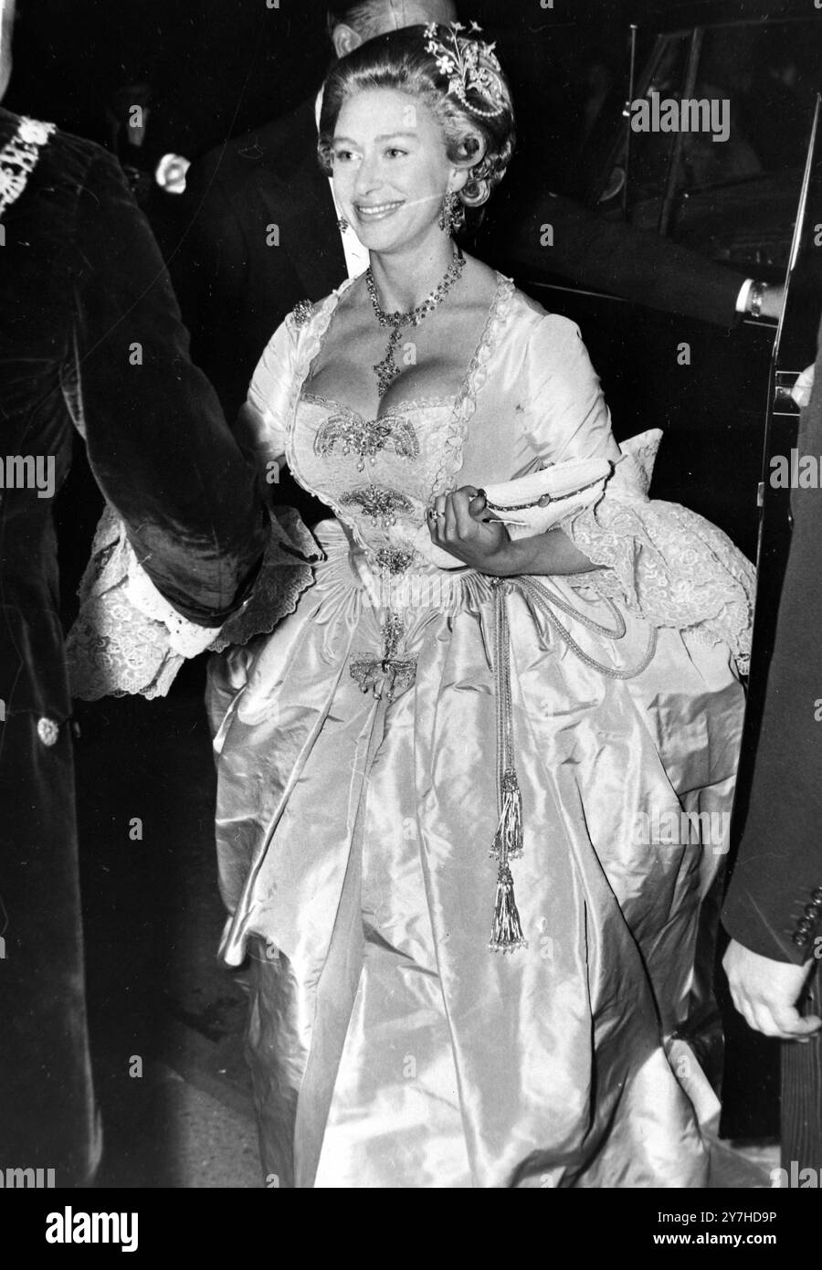 PRINCESS MARGARET ROSE AT GEORGIAN BALL AT MANSION HOUSE IN LONDON ; 2 ...