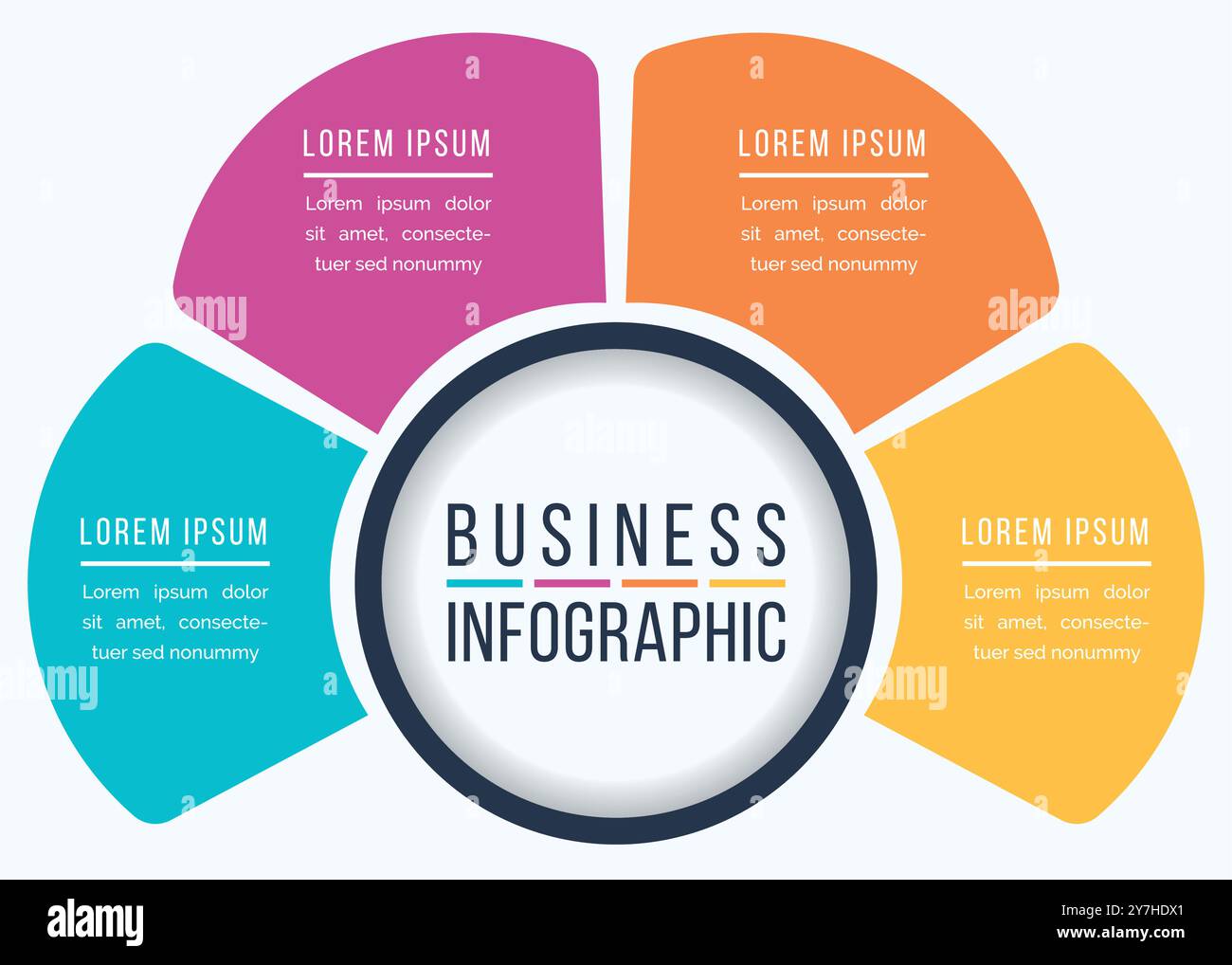 Business Infographic design 4 Steps, objects, elements or options business information template ...