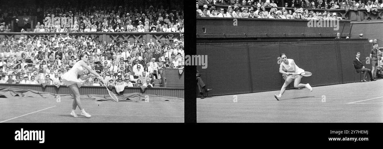 FRANCOISE DURR - TENNIS PLAYER IN ACTION AT LAWN TENNIS CHAMPIONSHIPS ...