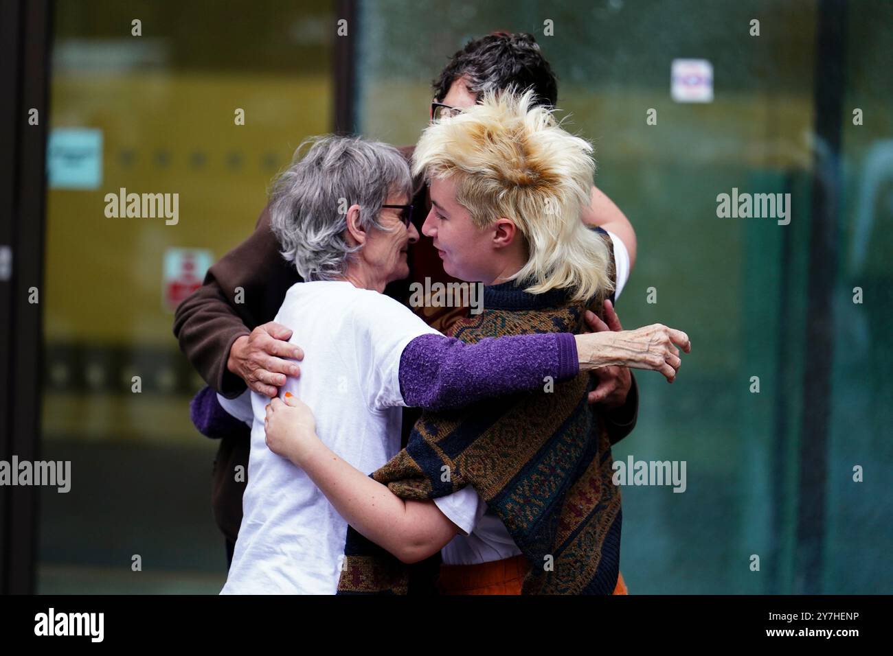 Just Stop Oil activists Mary Somerville, Stephen Simpson and Phillipa ...