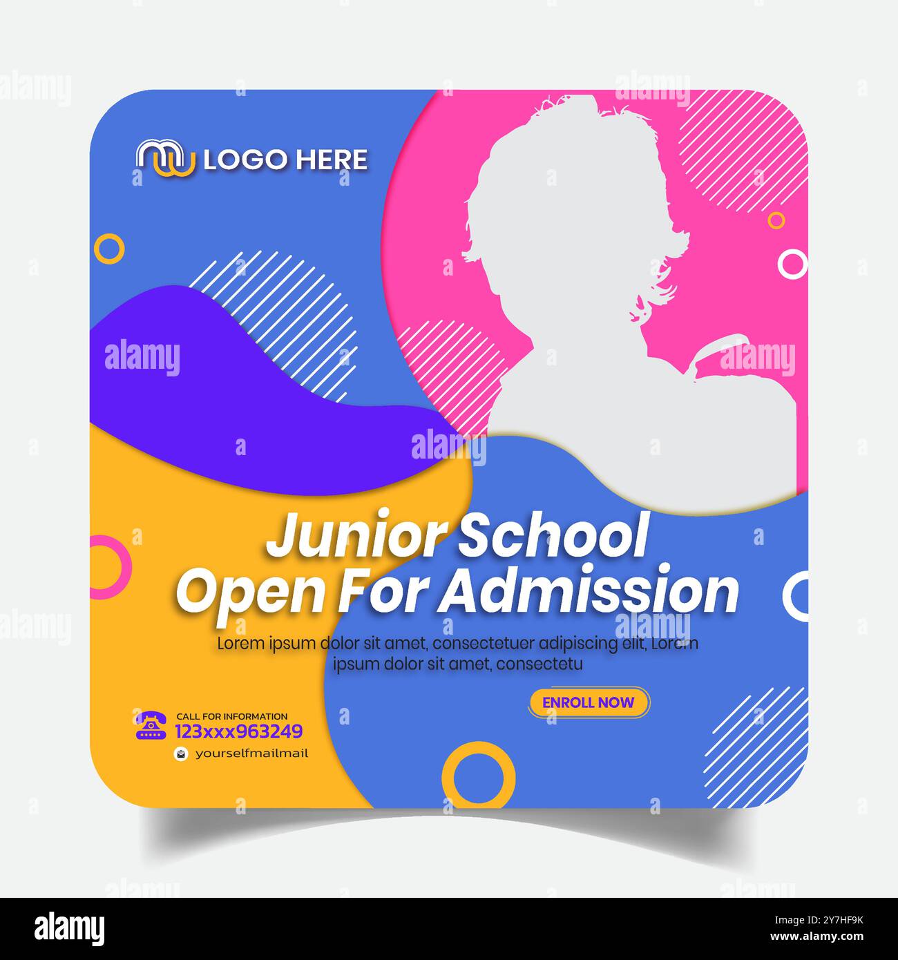 Creative Trendy School Admission Social Media Post Design Stock Vector ...