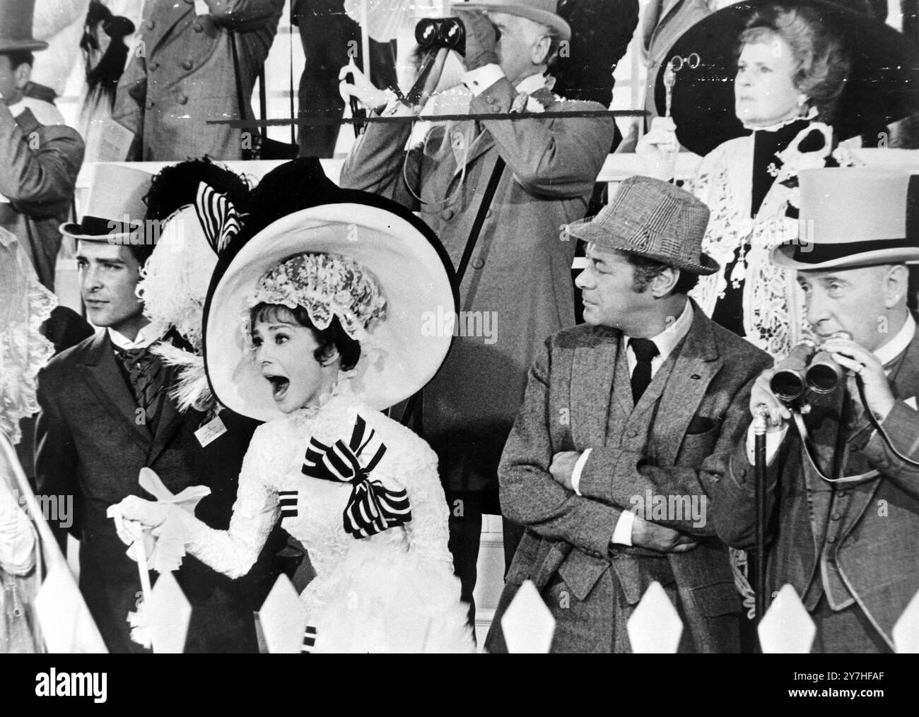 AUDREY HEPBURN WITH REX HARRISON AND MOREAU JEANNE ON THE YELLOW ROLLS ...