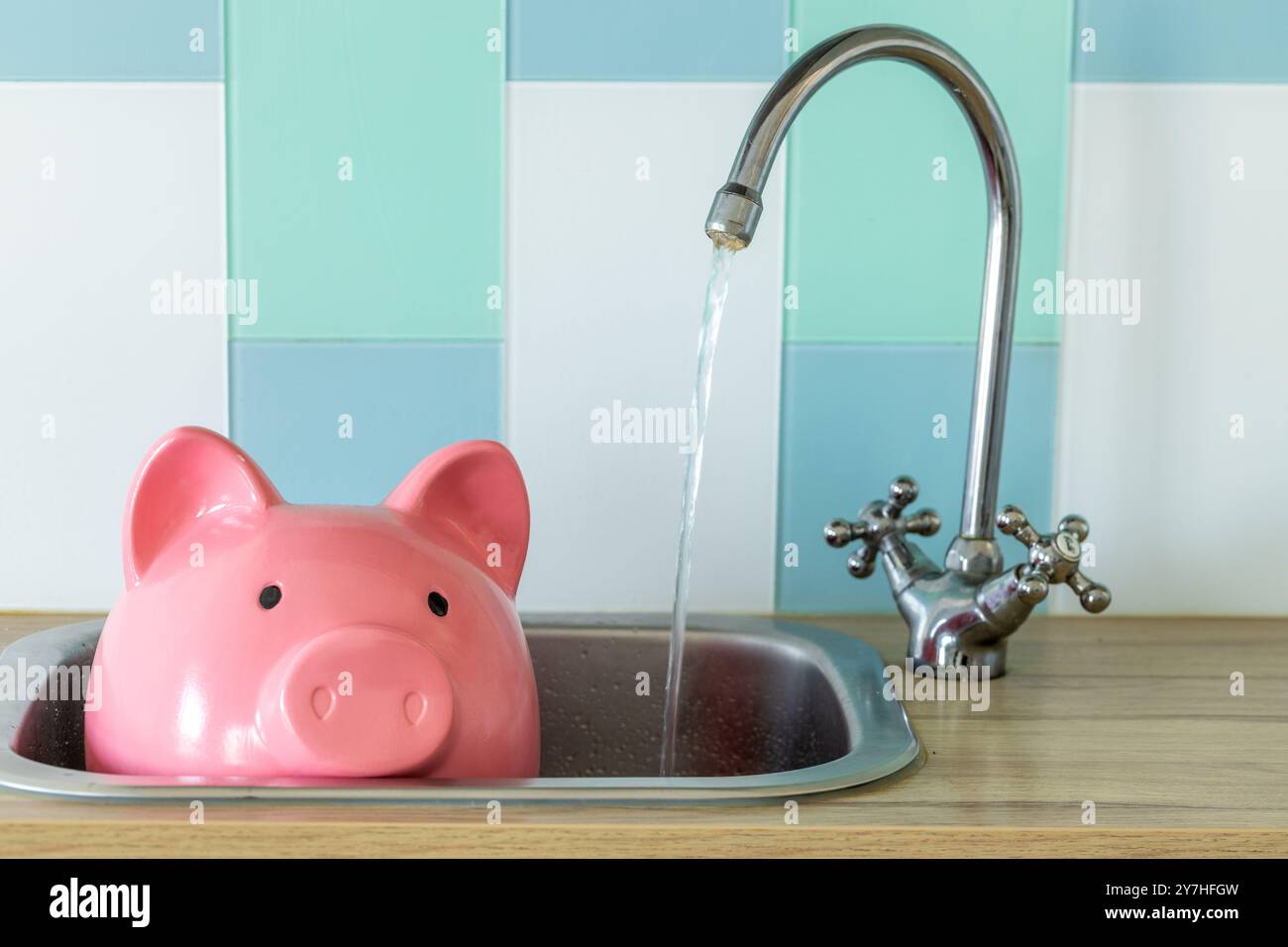 Water Price Increase, Economic Concept. Water Flowing from the Tap and ...