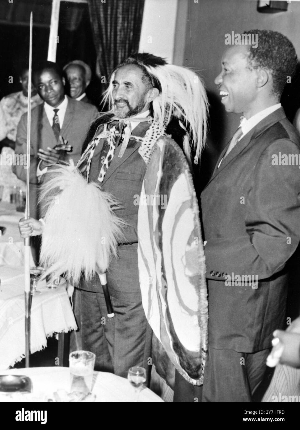 EMPEROR HAILE SELASSIE WEARING WARRIORS COSTUME IN MOSHI, TANGANYIKA ...