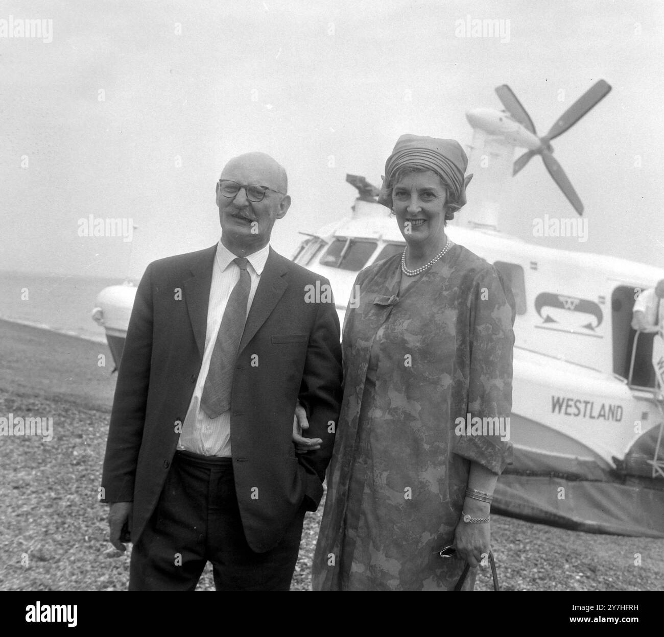 INVENTIONS HOVERCRAFT INVENTOR CHRIS COCKERILL WITH WIFE AT OPENING IN ...