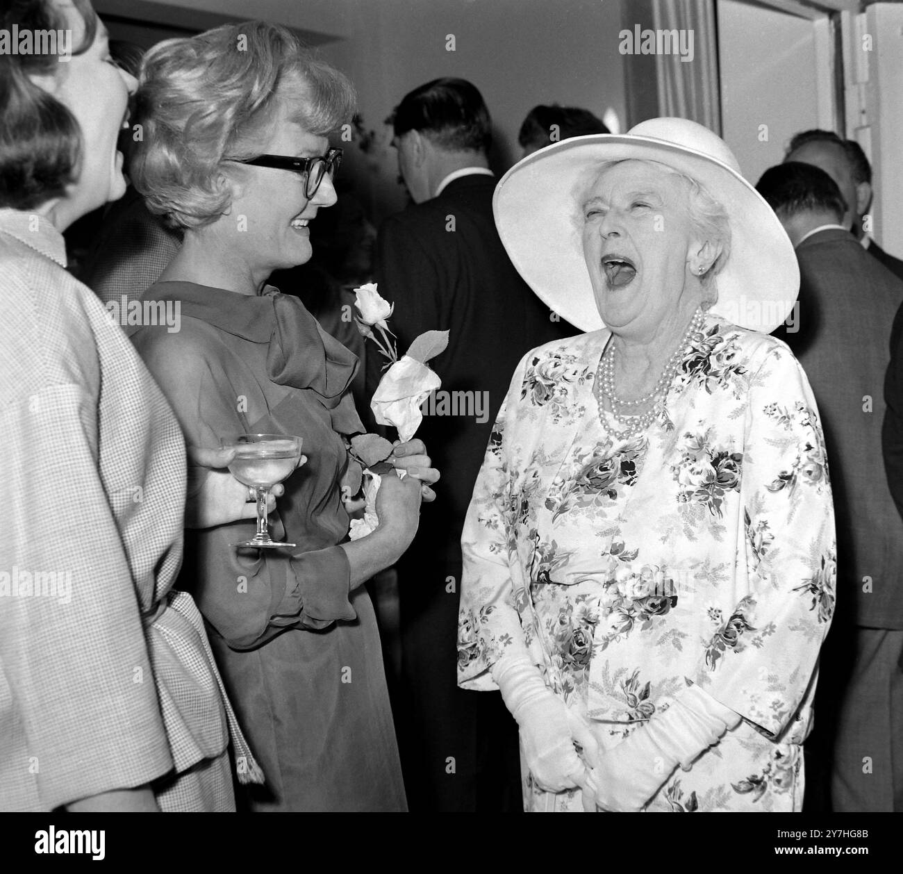 14 JUNE 1964 Dame Sybil Thorndike laughs as she celebrates her 60th ...