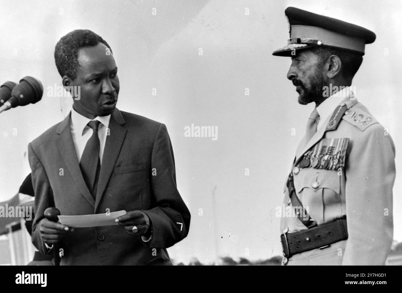 STATE VISIT TANGANYIKA PRESIDENT JULIUS NYERERE WELCOMES EMPEROR HAILE ...