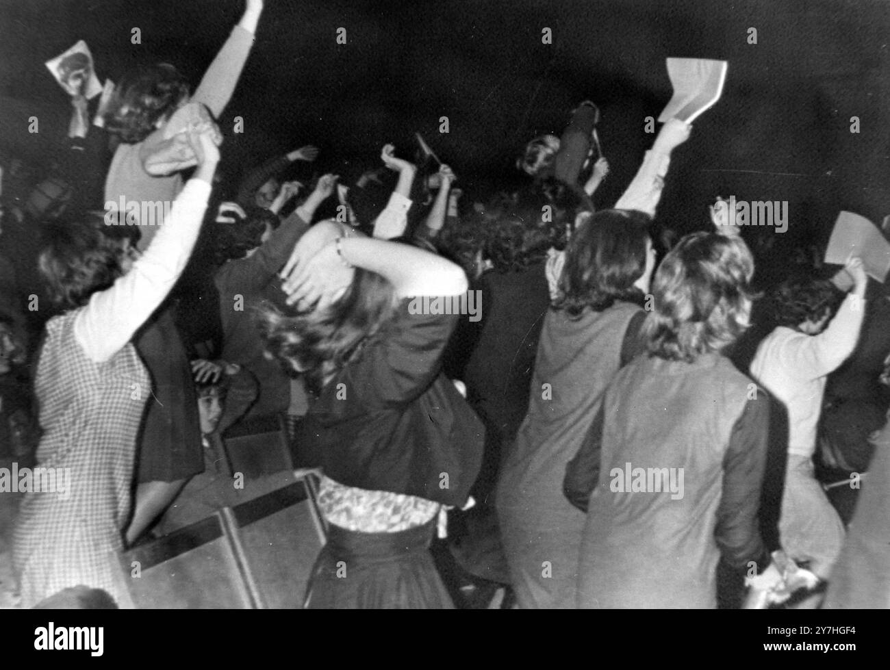 FANS OF BEATLES OUTSIDE ADELAIDE CONCERT IN AUSTRALIA, BEATLEMANIA ; 12 ...
