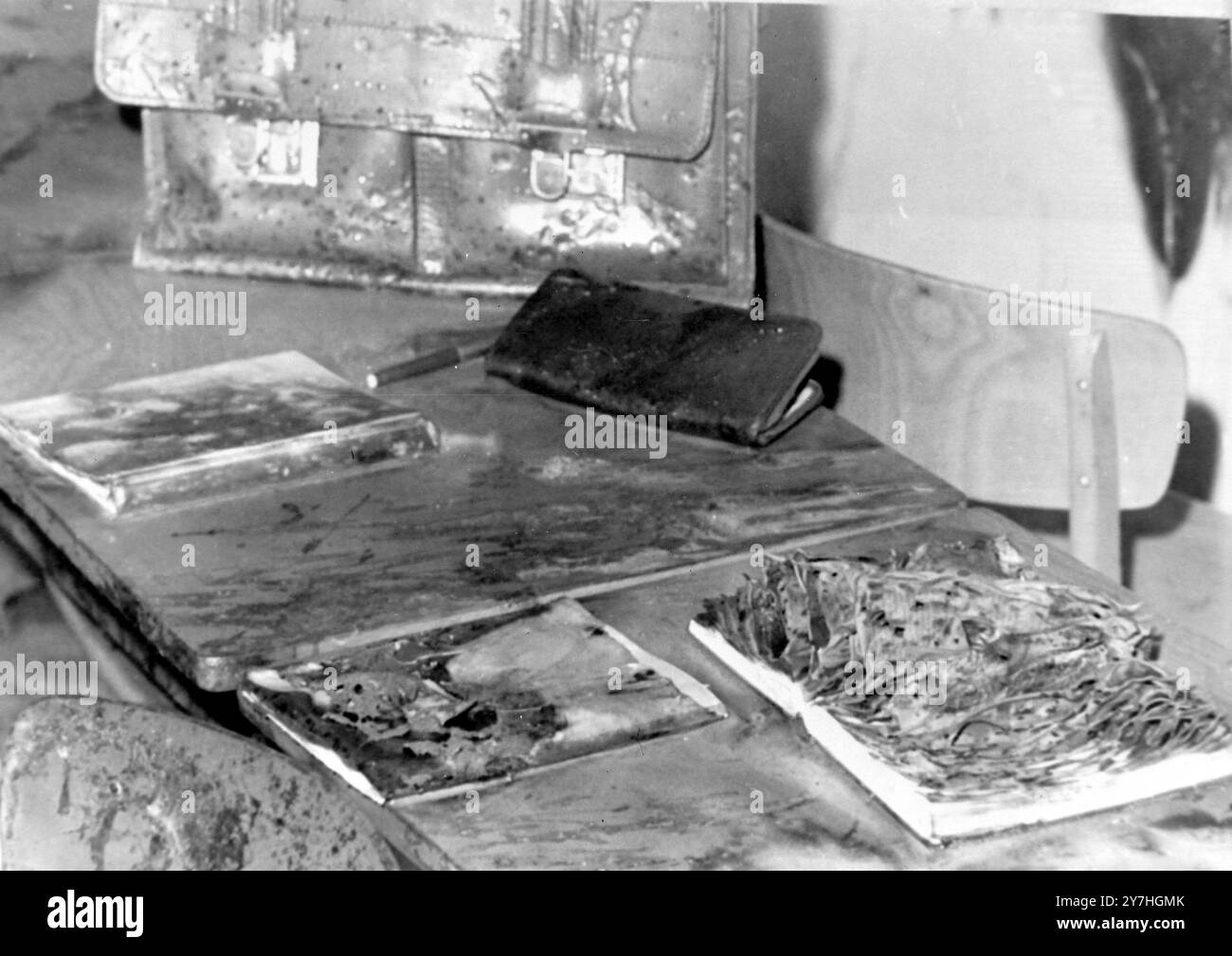 BURNED BOOKS IN CLASSROOM IN COLOGNE, GERMANY ; 11 JUNE 1964 Stock ...