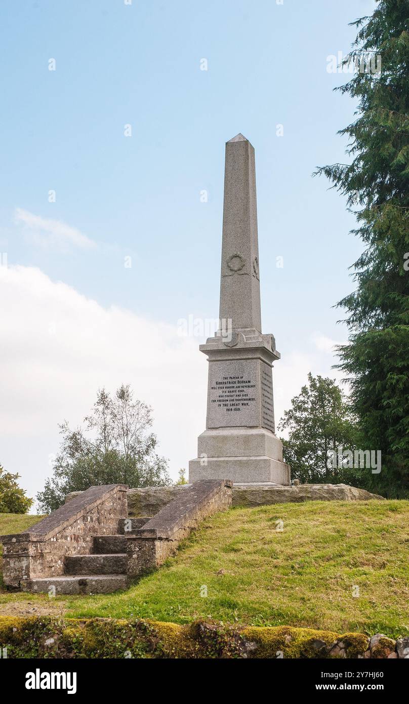 War Memorial in the village of Kirkpatrick Durham in Dumfries and ...
