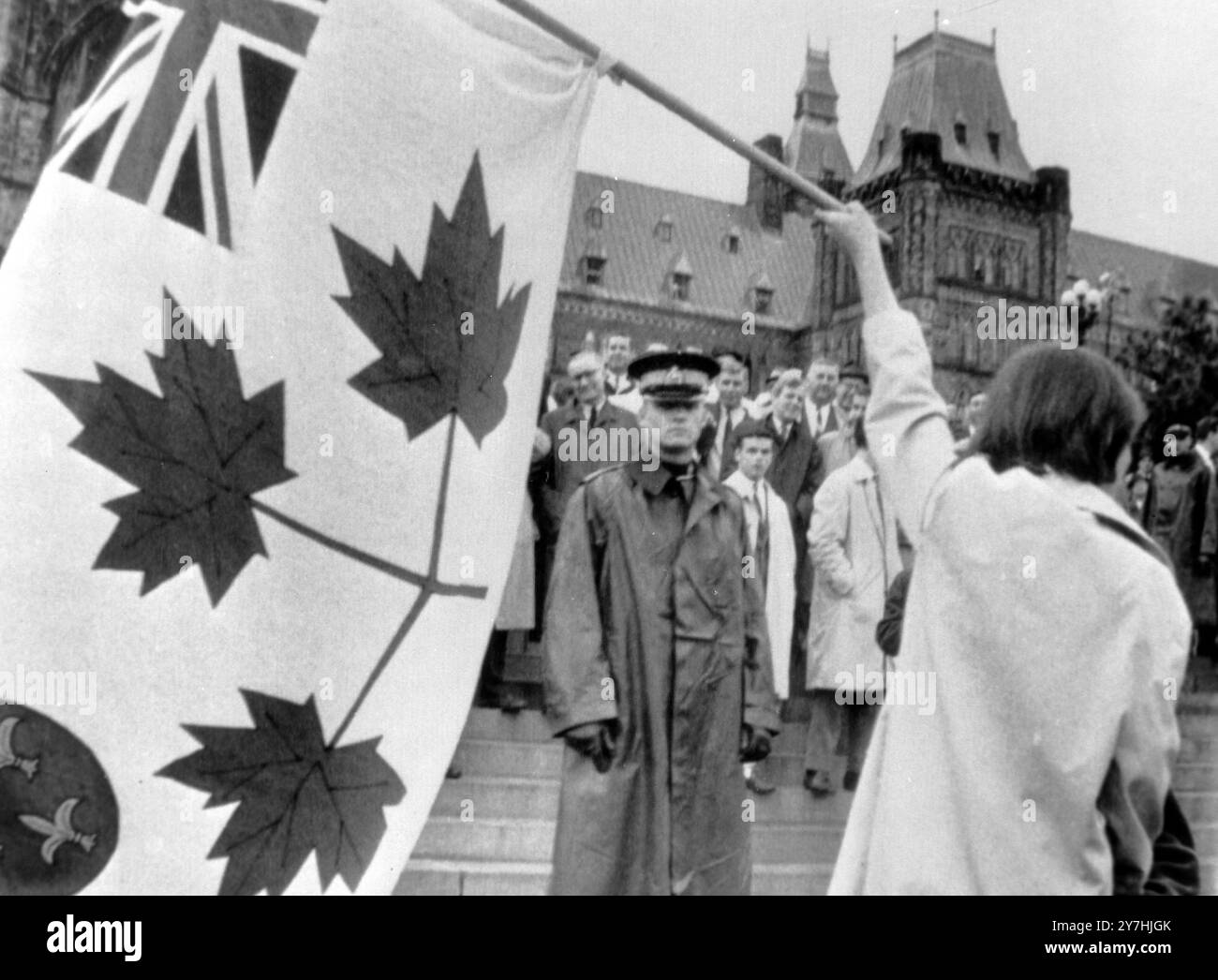 FLAGS DEMONSTRATORS IN OTTAWA, CANADA ; 3 JUNE 1964 Stock Photo - Alamy