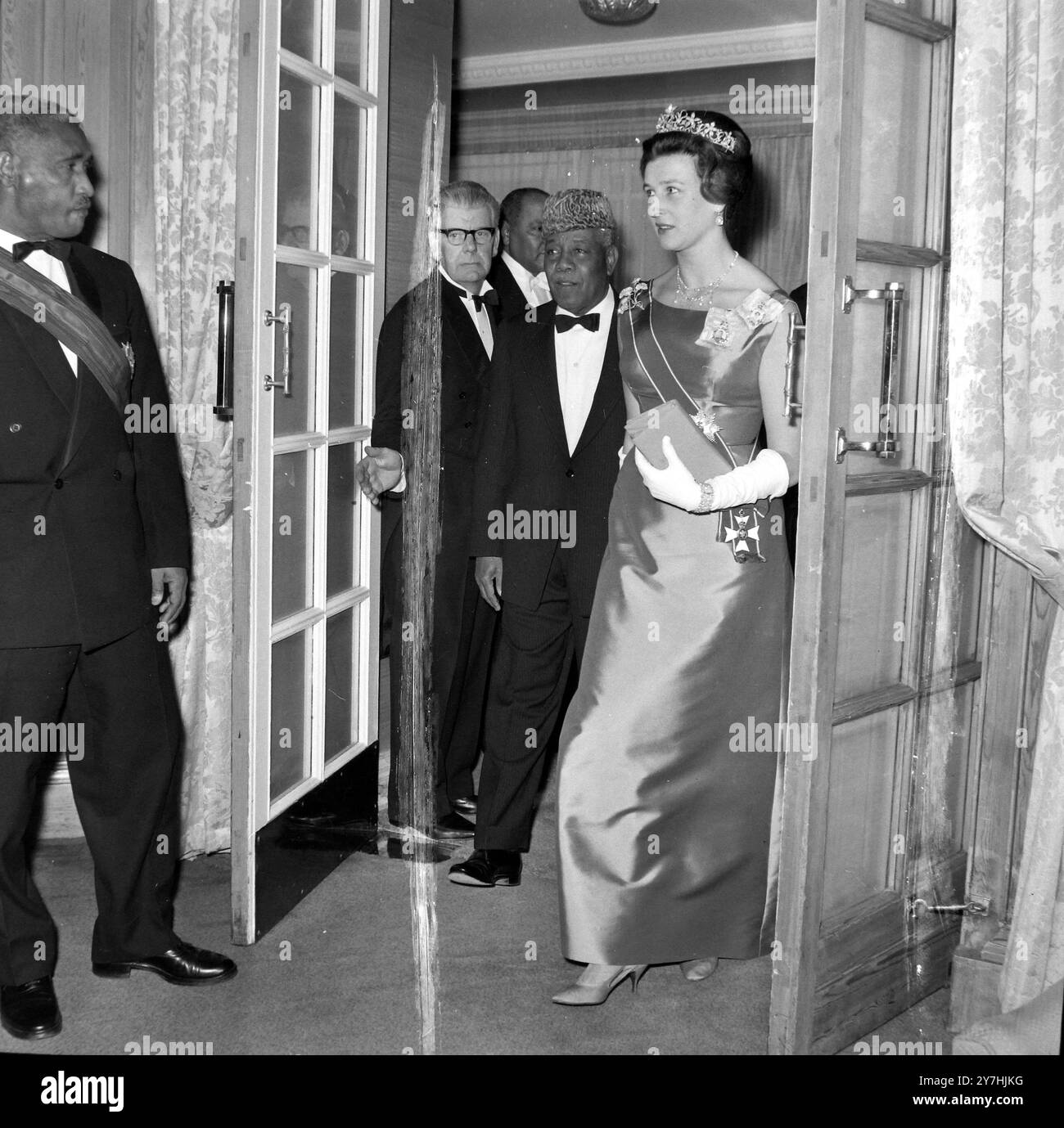 SUDANESE PRESIDENT IBRAHIM ABBOUD AT GUILDHALL WITH PRINCESS ALEXANDRA ...