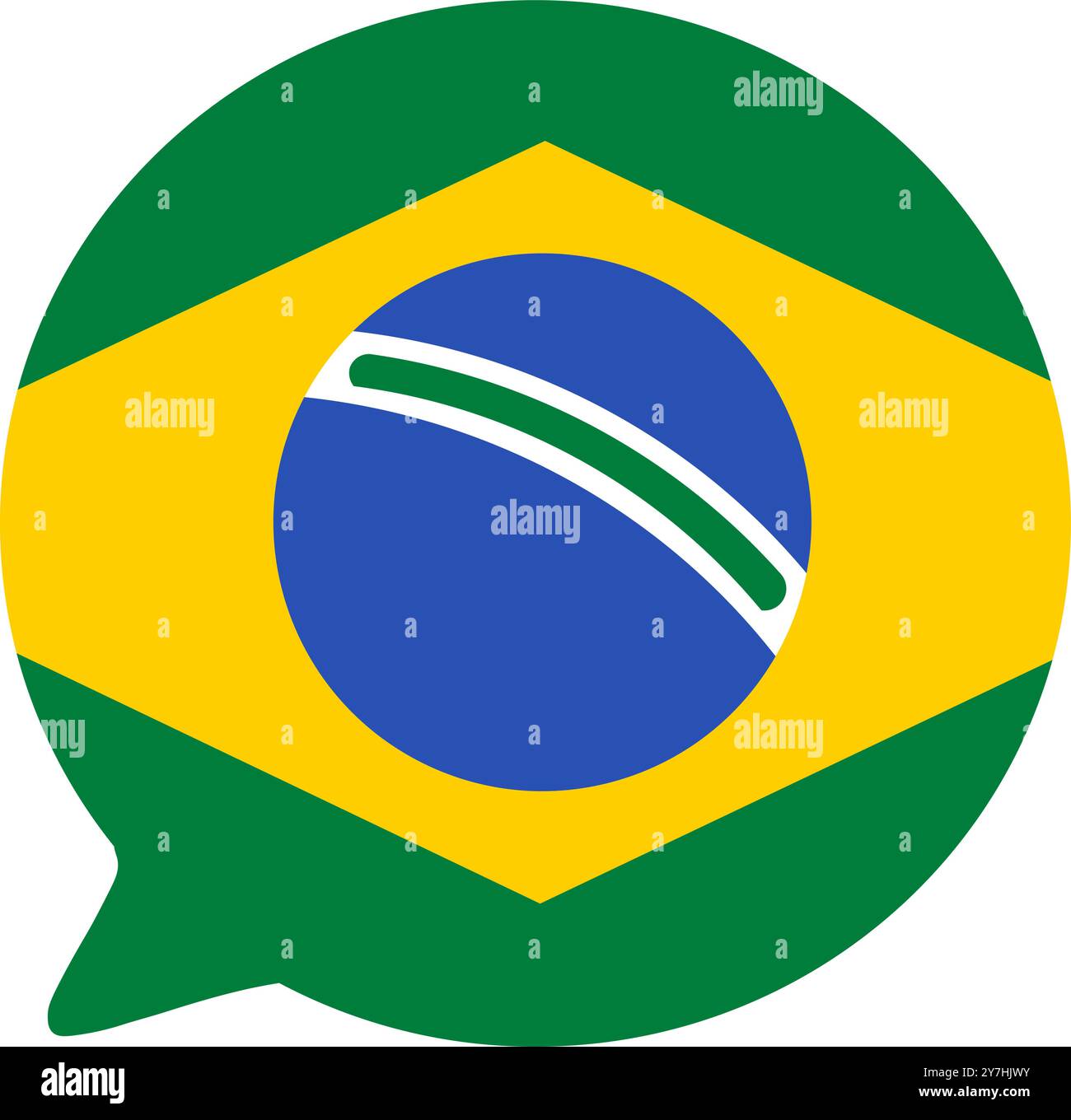 A vibrant vector illustration of a speech bubble in colors of Brazilian ...