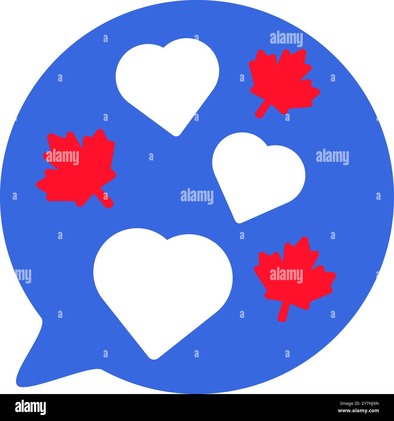 A vibrant vector illustration of a speech bubble with hearts in colors ...