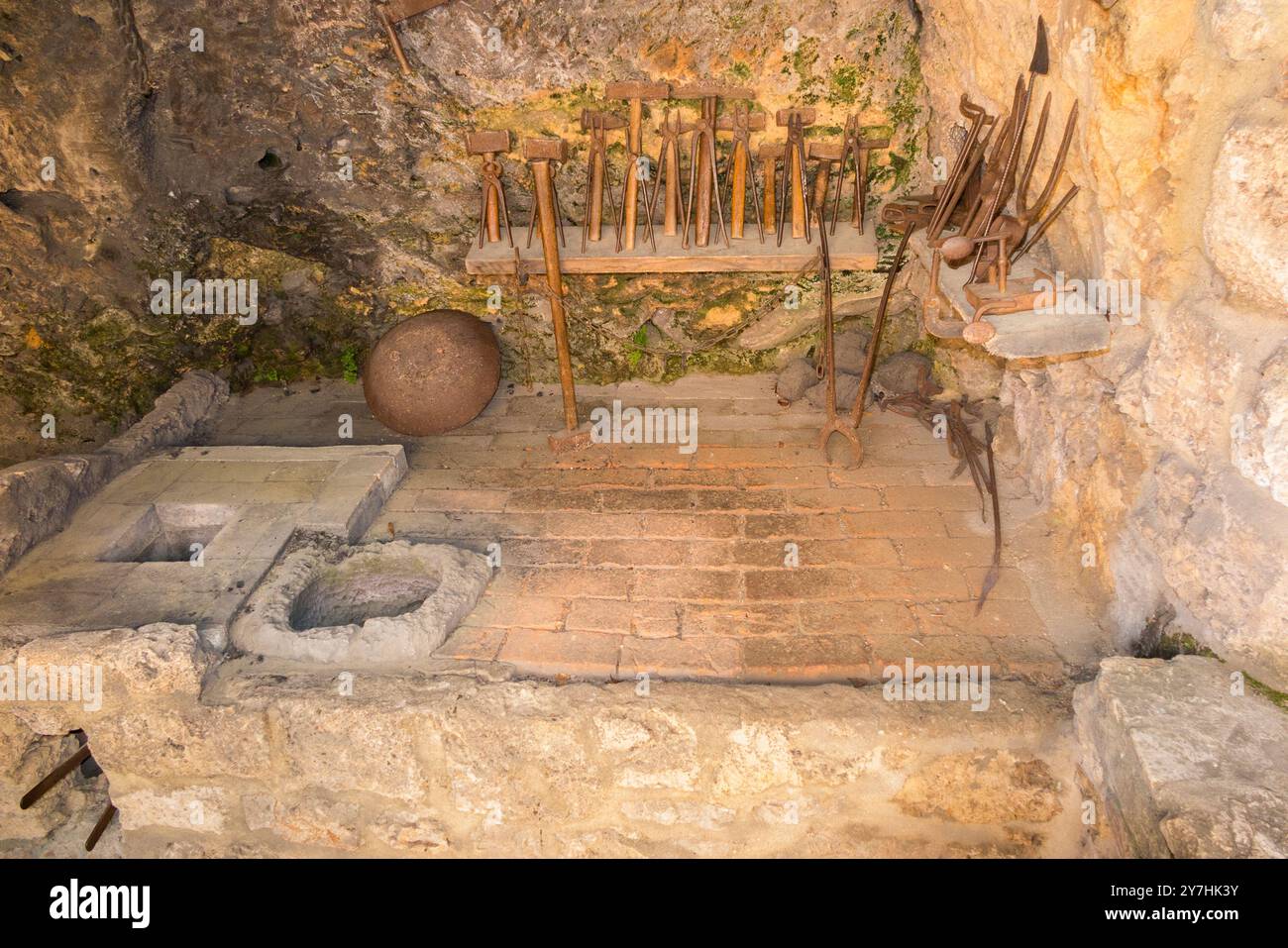 Display for visiting tourists of traditional tools & furnace assisted ...