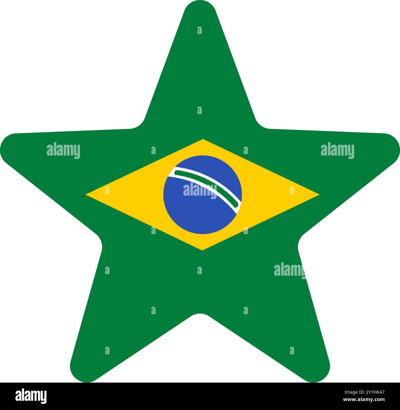 A vibrant vector illustration of a star symbol in colors of Brazilian ...
