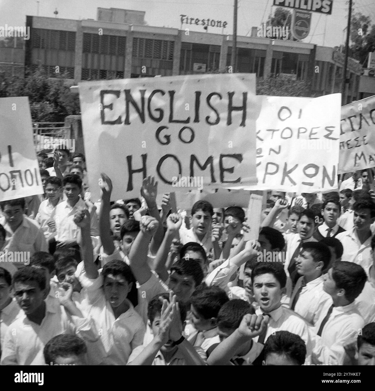 ANTI BRITISH DEMONSTRATION IN NICOSIA, CYPRUS ; 30 MAY 1964 Stock Photo ...