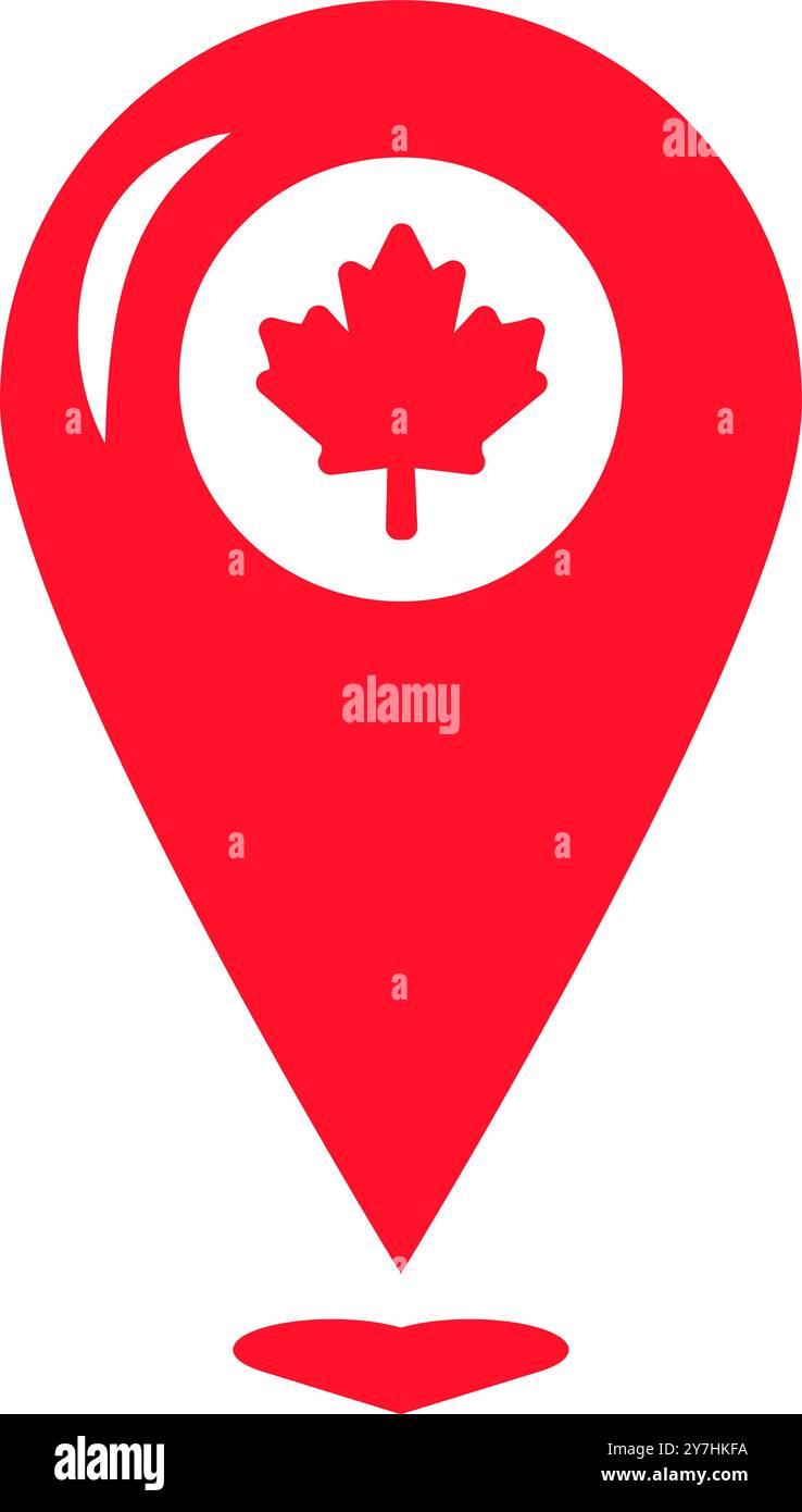 A vibrant vector illustration of a location pin in colors of Canadian ...