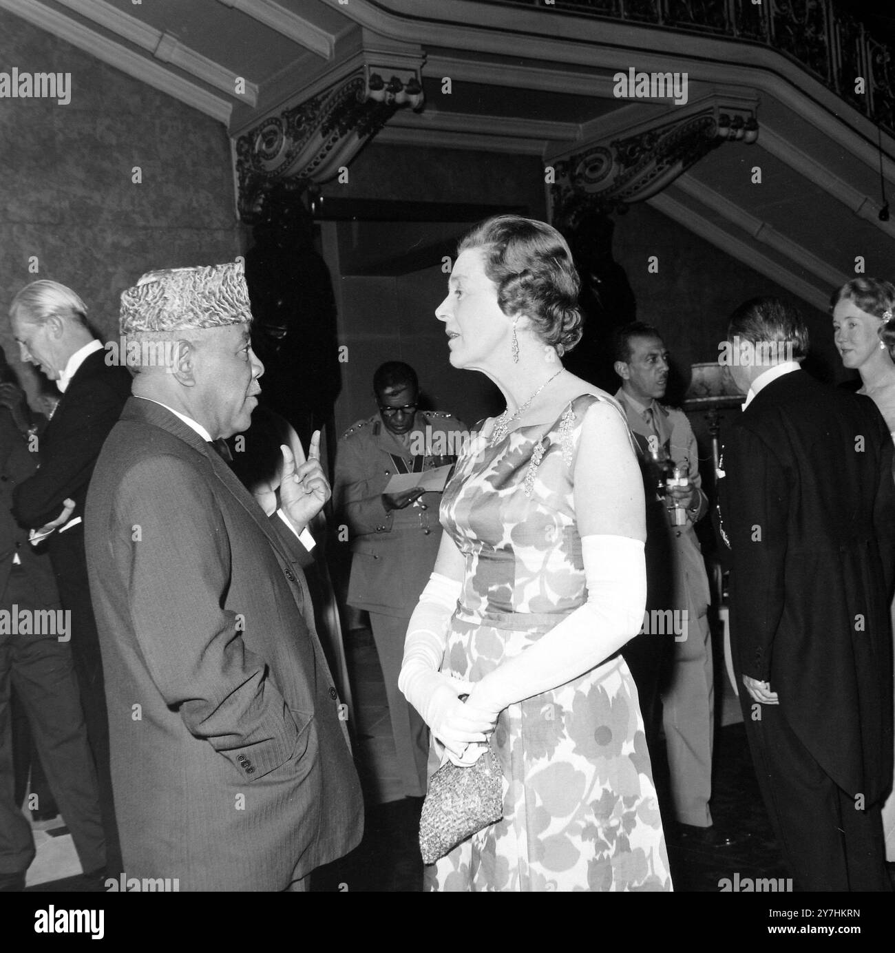 PRESIDENT OF SUDAN IBRAHIM ABBOUD WITH WIFE OF BRITISH MINISTER FOREIGN ...