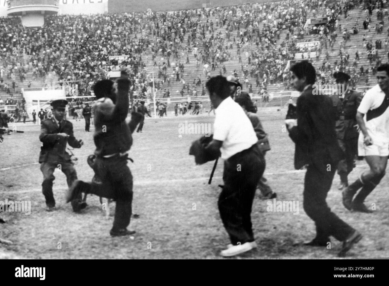 FOOTBALL RIOTS AT NATIONAL FOOTBALL STADIUM IN LIMA, PERU ; 26 MAY 1964 ...