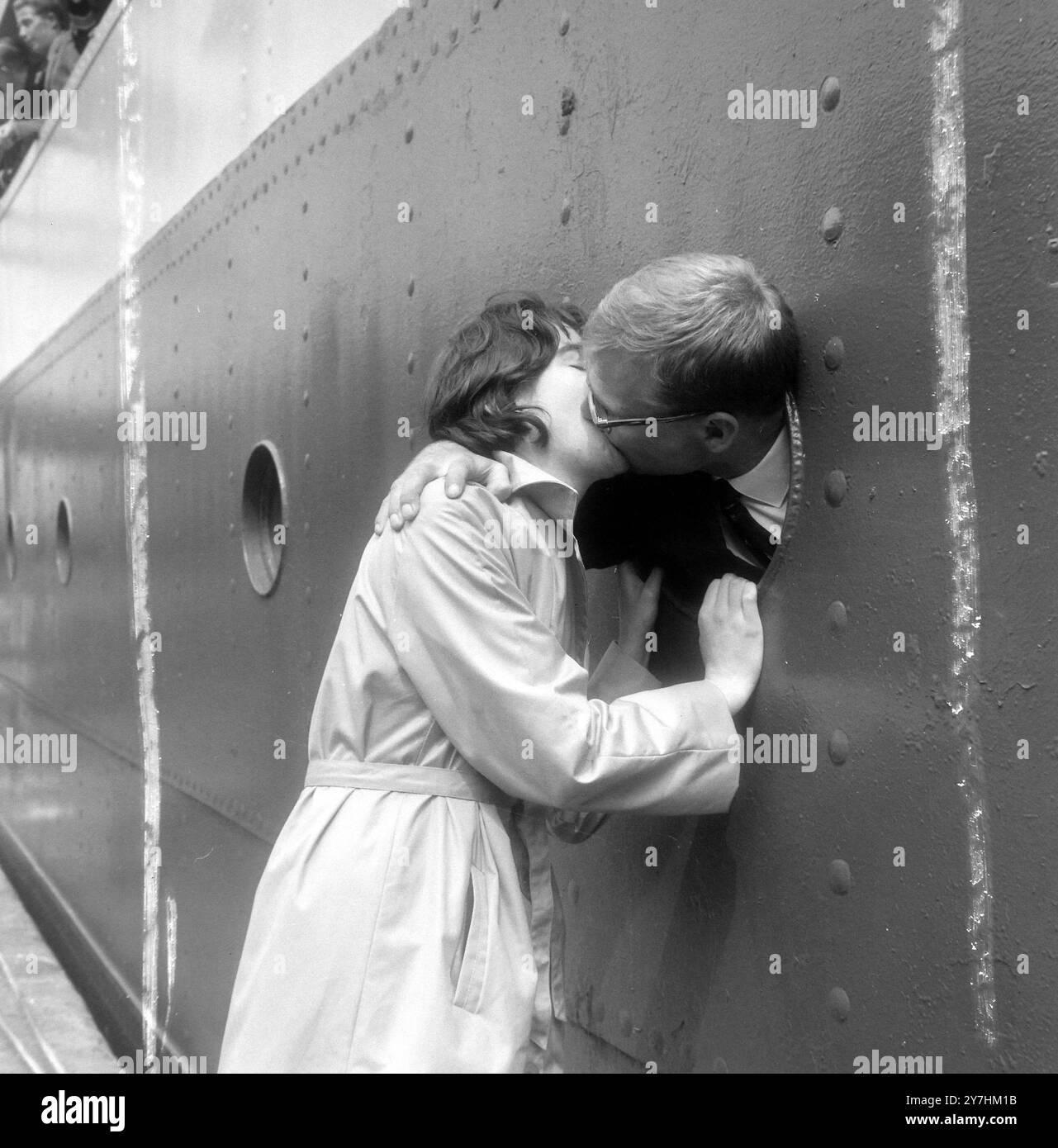 HARRY LECKIE WITH DAPHNE DUNBAR AT JOHN BISCOE SHIP IN SOUTHAMPTON ...