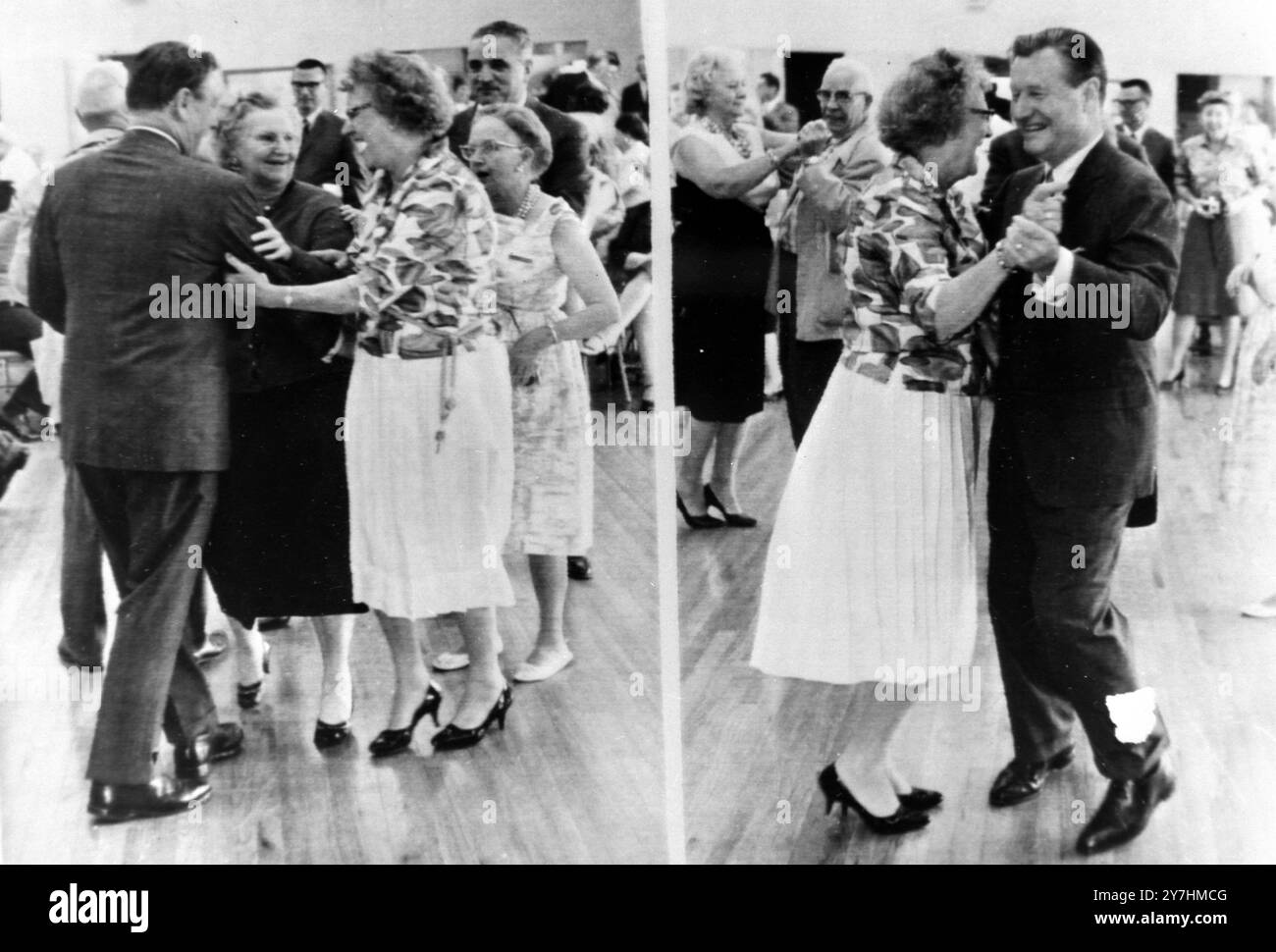 NELSON ROCKEFELLER GOVERNOR OF CALIFORNIA VISITING SENIOR CITIZEN HOME ...