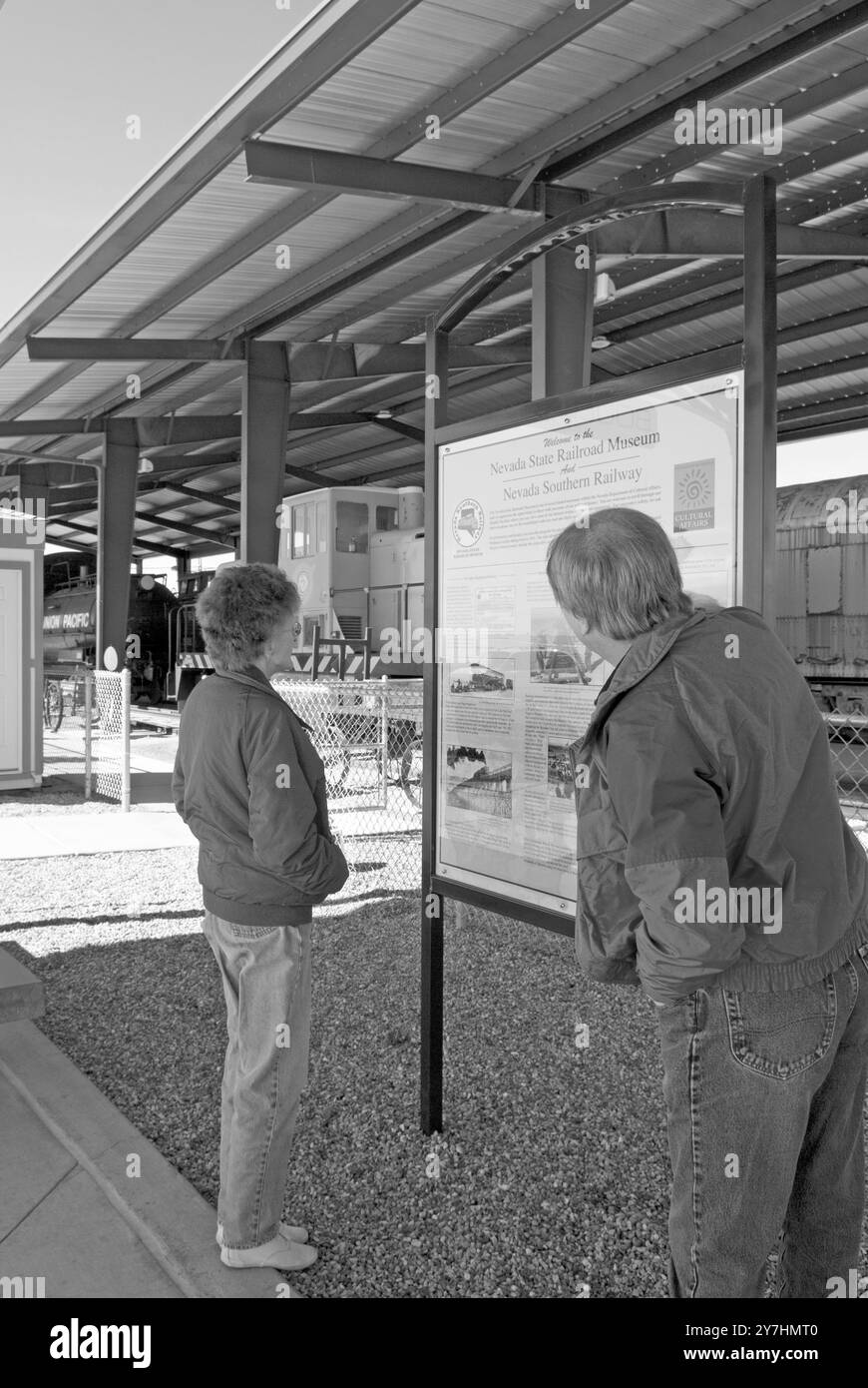A Caucasian male, aged 55 to 60, points at a map inside the Nevada ...