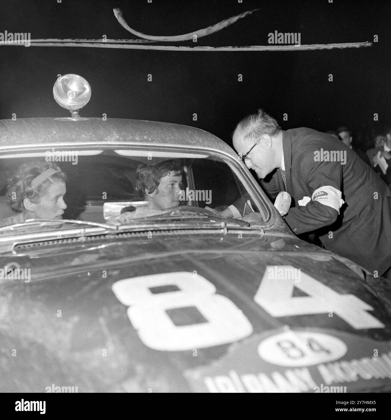 MOTOR RALLY ACROPOLIS DRIVERS PAT MOSS AND VALERIE DAIMLER IN ATHENS ...