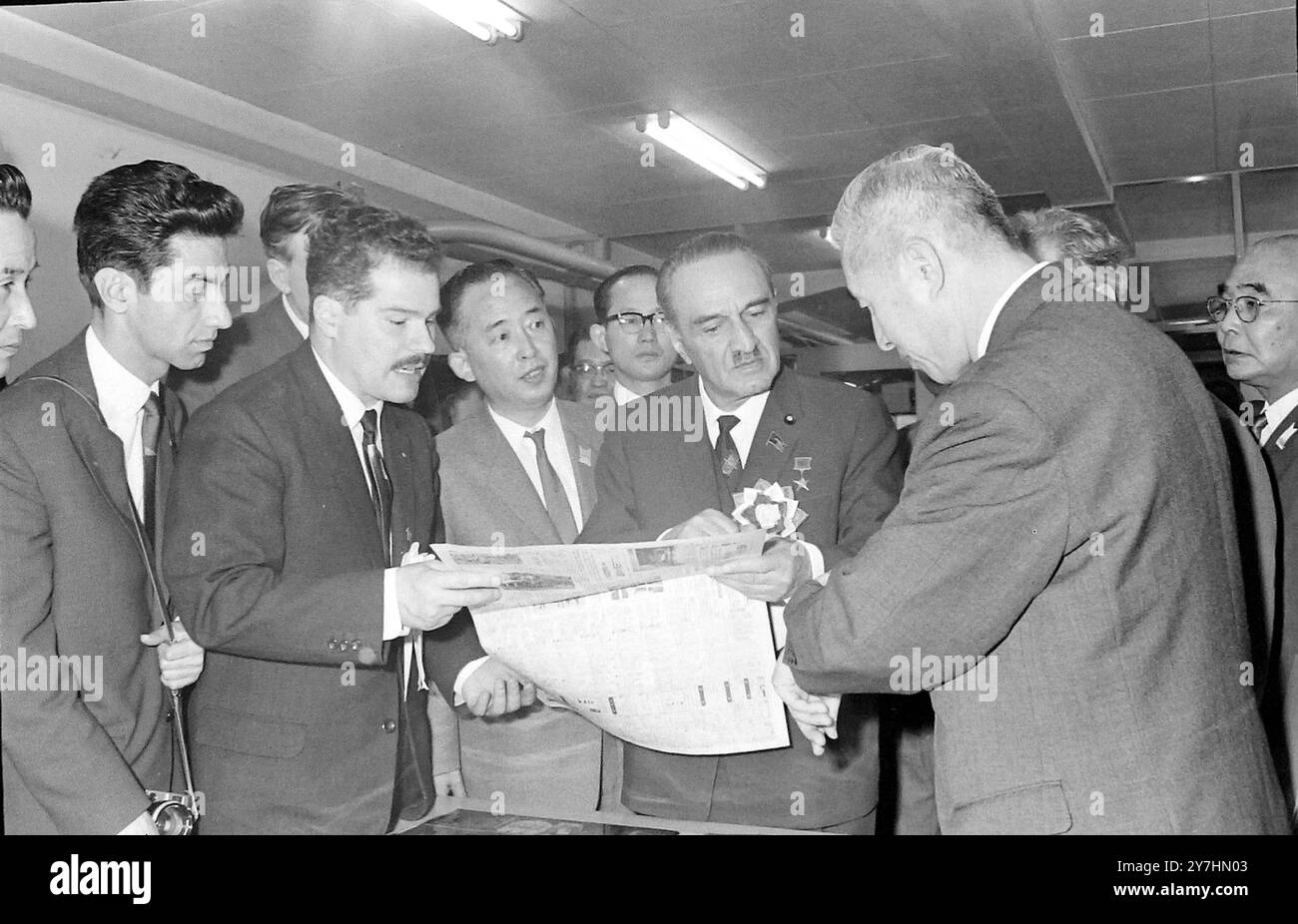 THE FIRST SOVIET DEPUTY PREMIER ANASTAS MIKOYAN IN TOKYO, JAPAN SHIMBUN ...