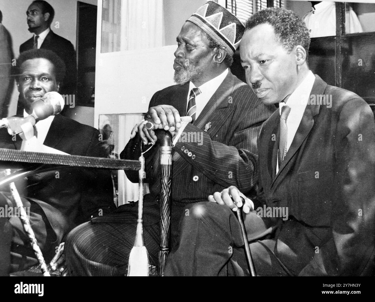 KENYAN PREMIER AFRICAN LEADER JOMO KENYATTA WITH TANGANYIKA PRESIDENT ...