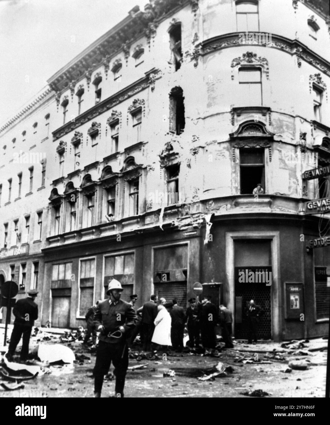 AVIATION WRECK OF LIGHT PLANE ON STREET IN VIENNA ; 16 MAY 1964 Stock ...