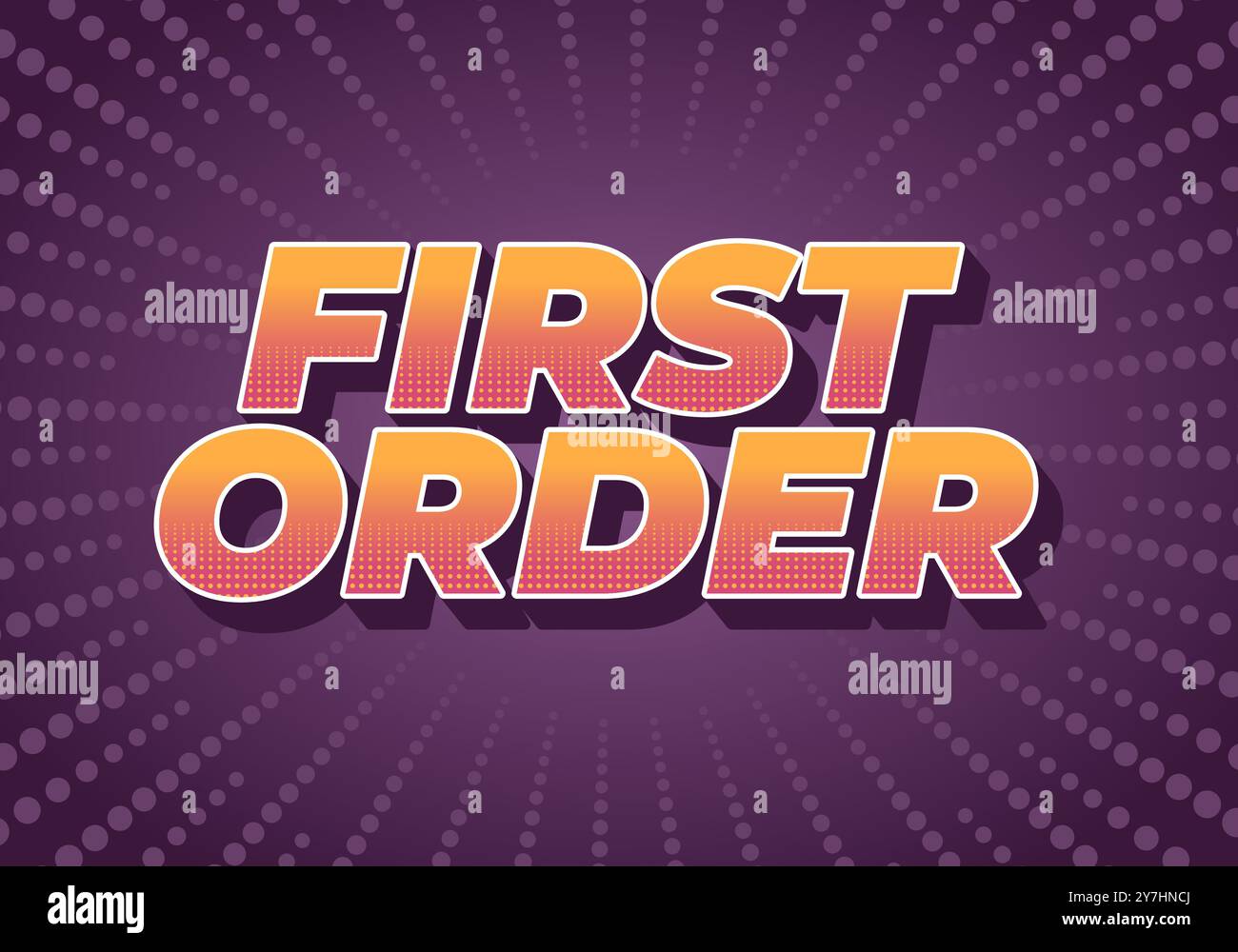 First order. Text effect design in 3D style with modern colors Stock ...