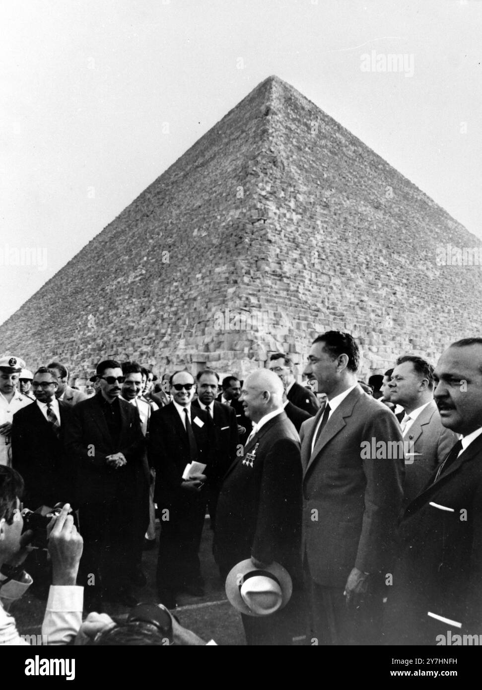 SOVIET PRIME MINISTER NIKITA KHRUSHCHEV WITH FIELD MARSHAL ABDEL HAKIM ...