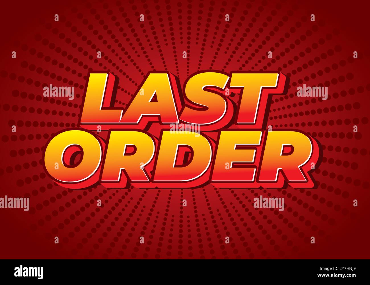 Last order. Text effect design in modern colors with 3D style Stock ...