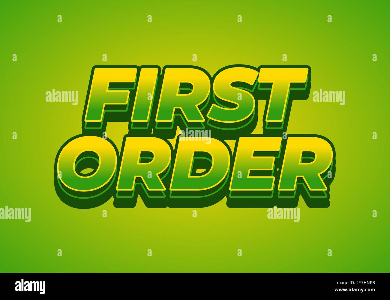 First order. Text effect design in 3D style with modern colors Stock ...